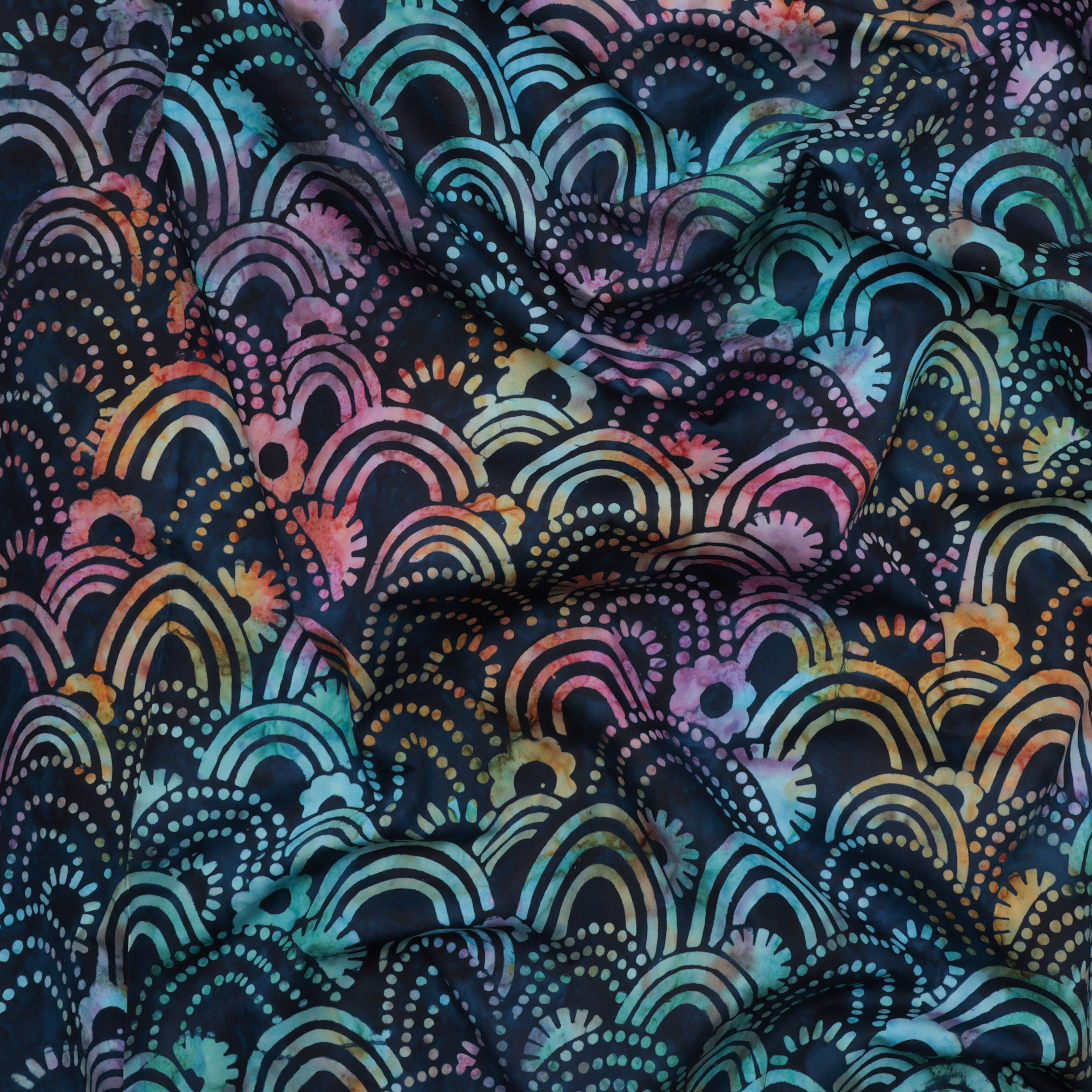 Artisan Batiks - Cotton - Retro Rainbow - Batik - Navy – RICK RACK Textiles