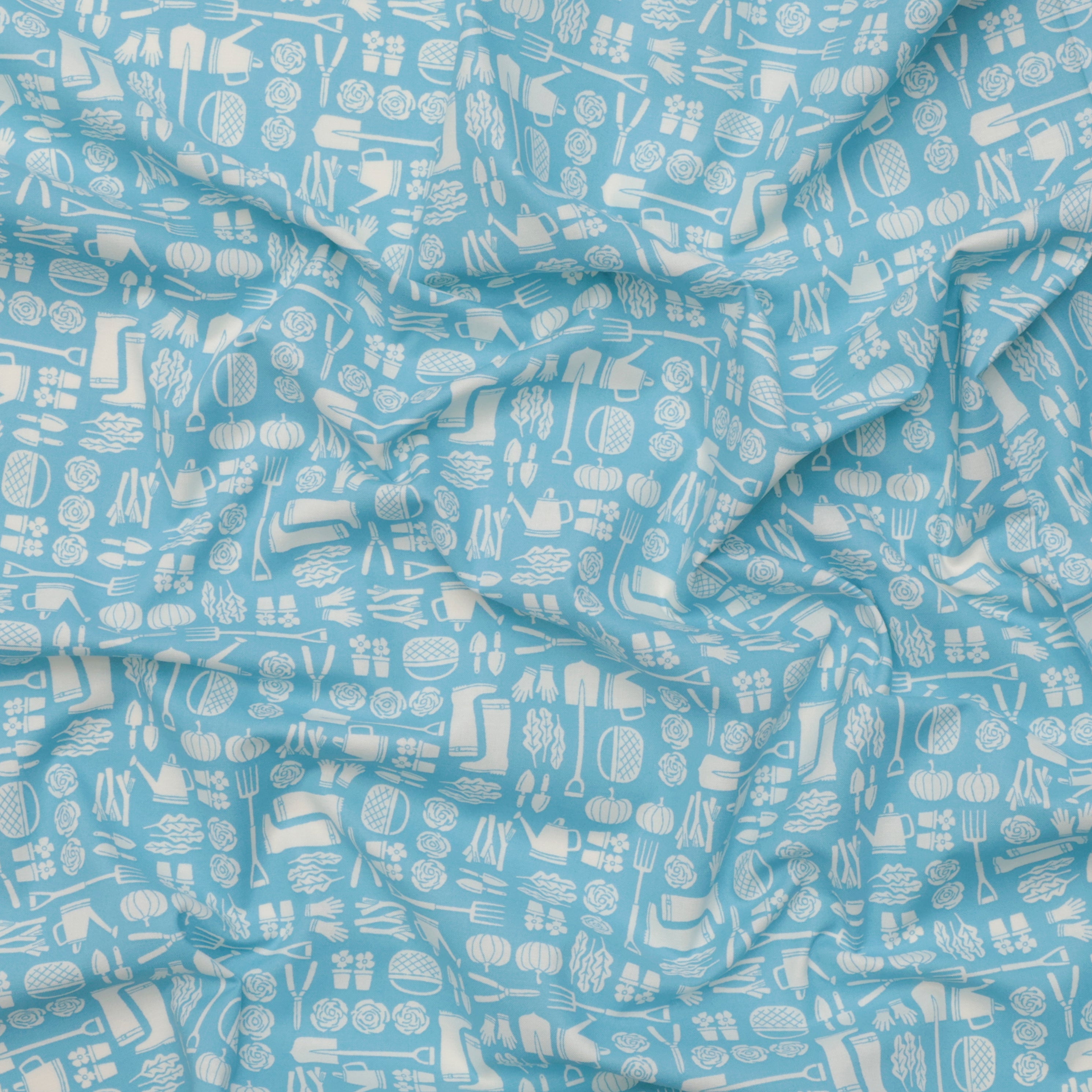 Cotton + Steel - Cotton - In The Vegetable Garden - Garden - Sky Blue ...