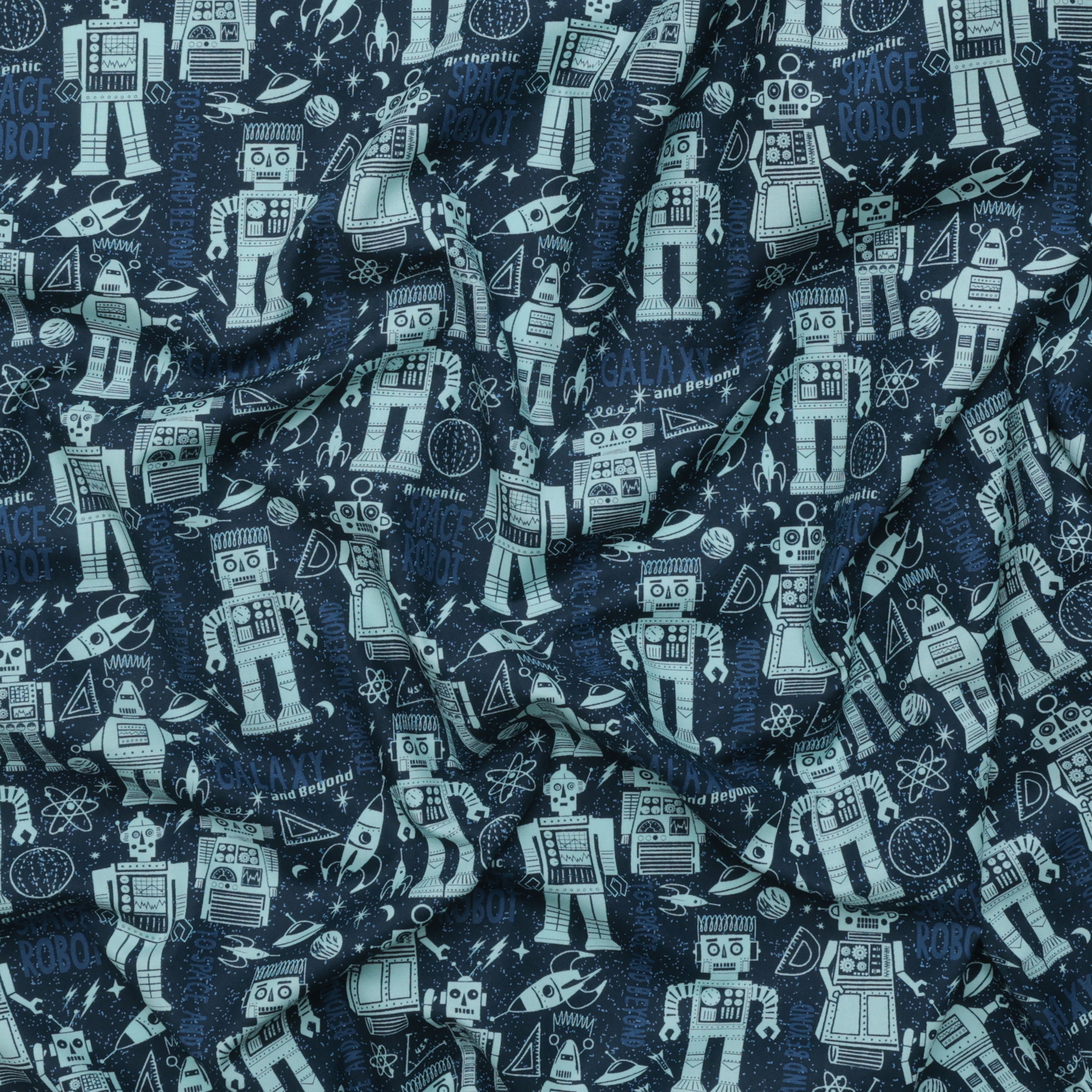 Moda - Cotton - 321 Blast Off - Space Robot - Night Sky – RICK RACK ...
