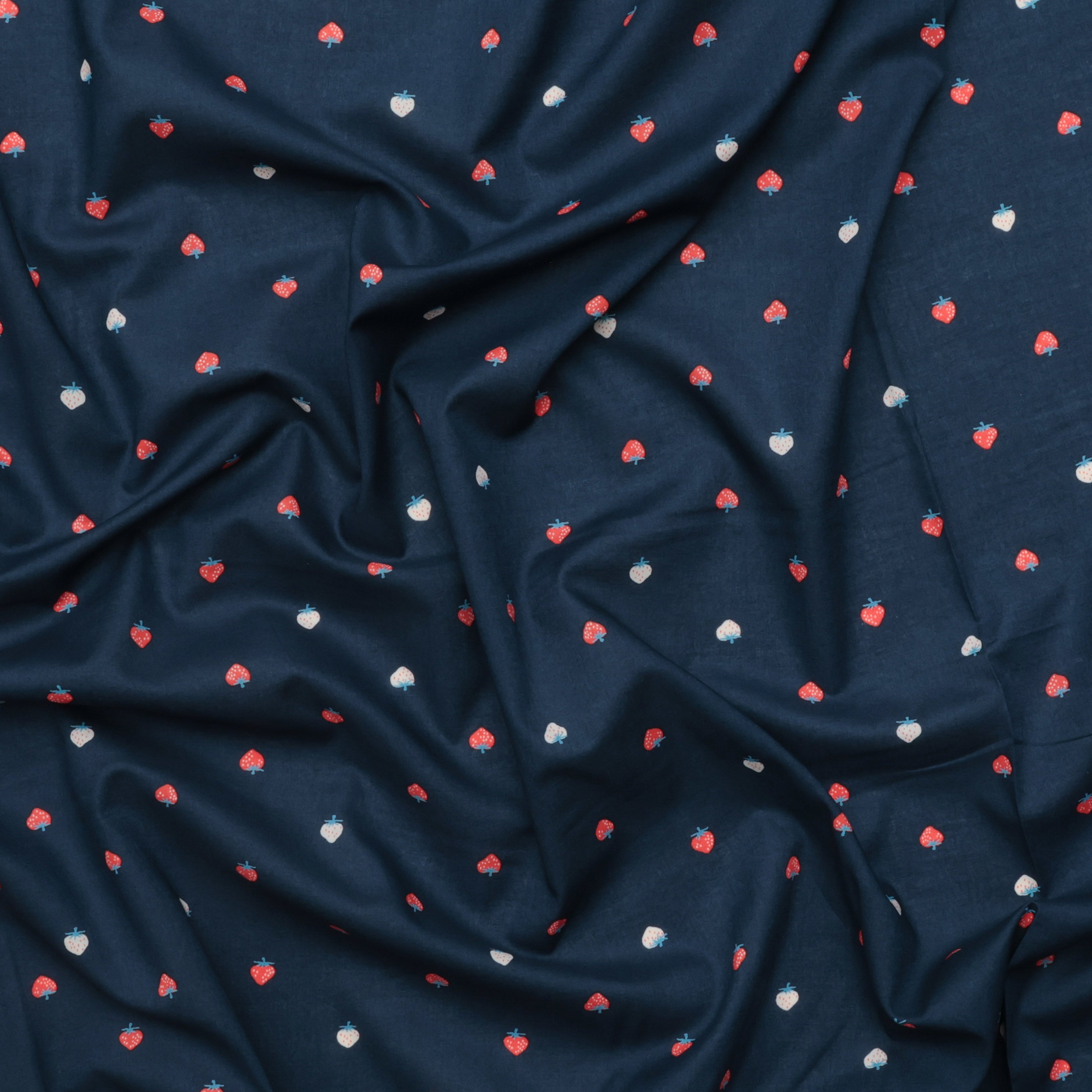 Ruby Star - Lawn - Strawberry - Navy – RICK RACK Textiles