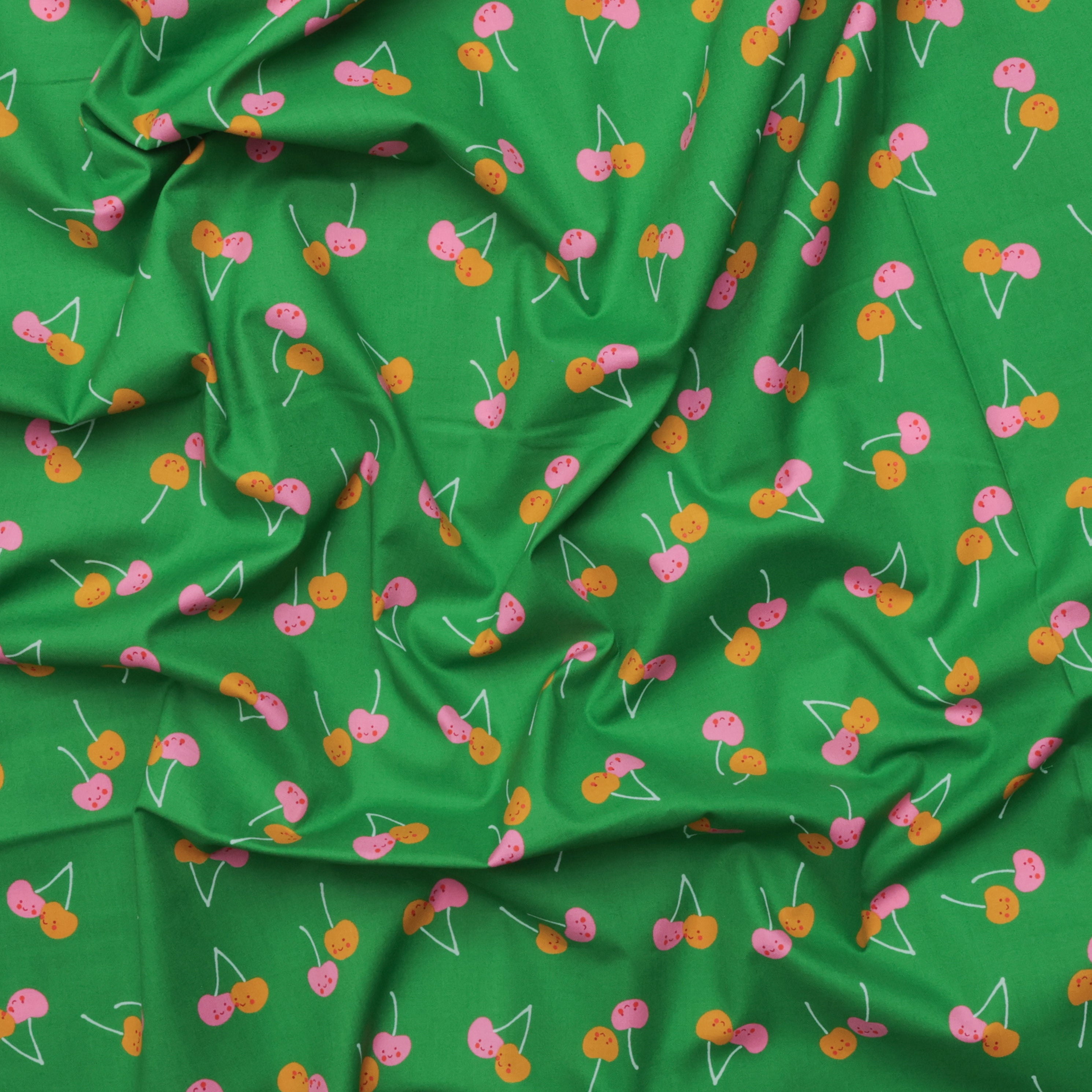 Ruby Star - Cotton - Trinketry - Cherry Friends - Deep Verdant – RICK ...