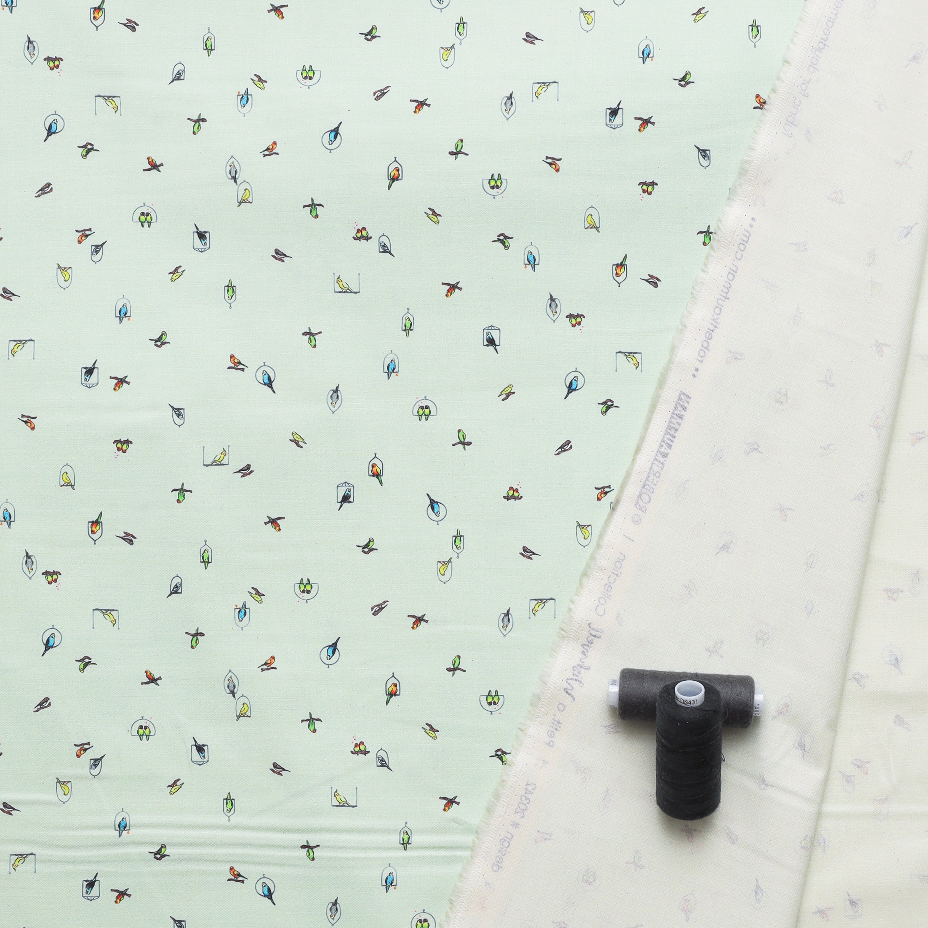 Cotton - Petite - Birds - Aqua – RICK RACK Textiles